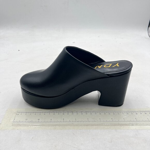 YDN | Shoes | Ydn Black Block Heel Mules Cozy Platform Chunky Sandals ...